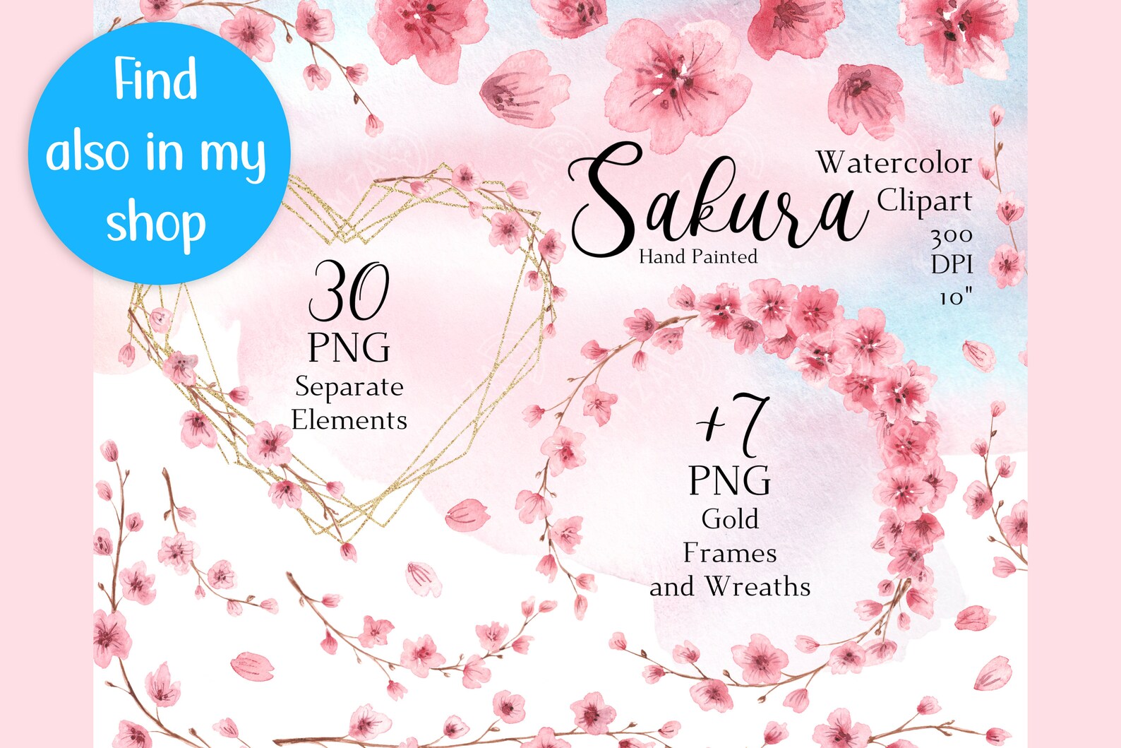 Pampas Grass Clipart Rose Gold Polygonal Frame Clip Art Boho - Etsy