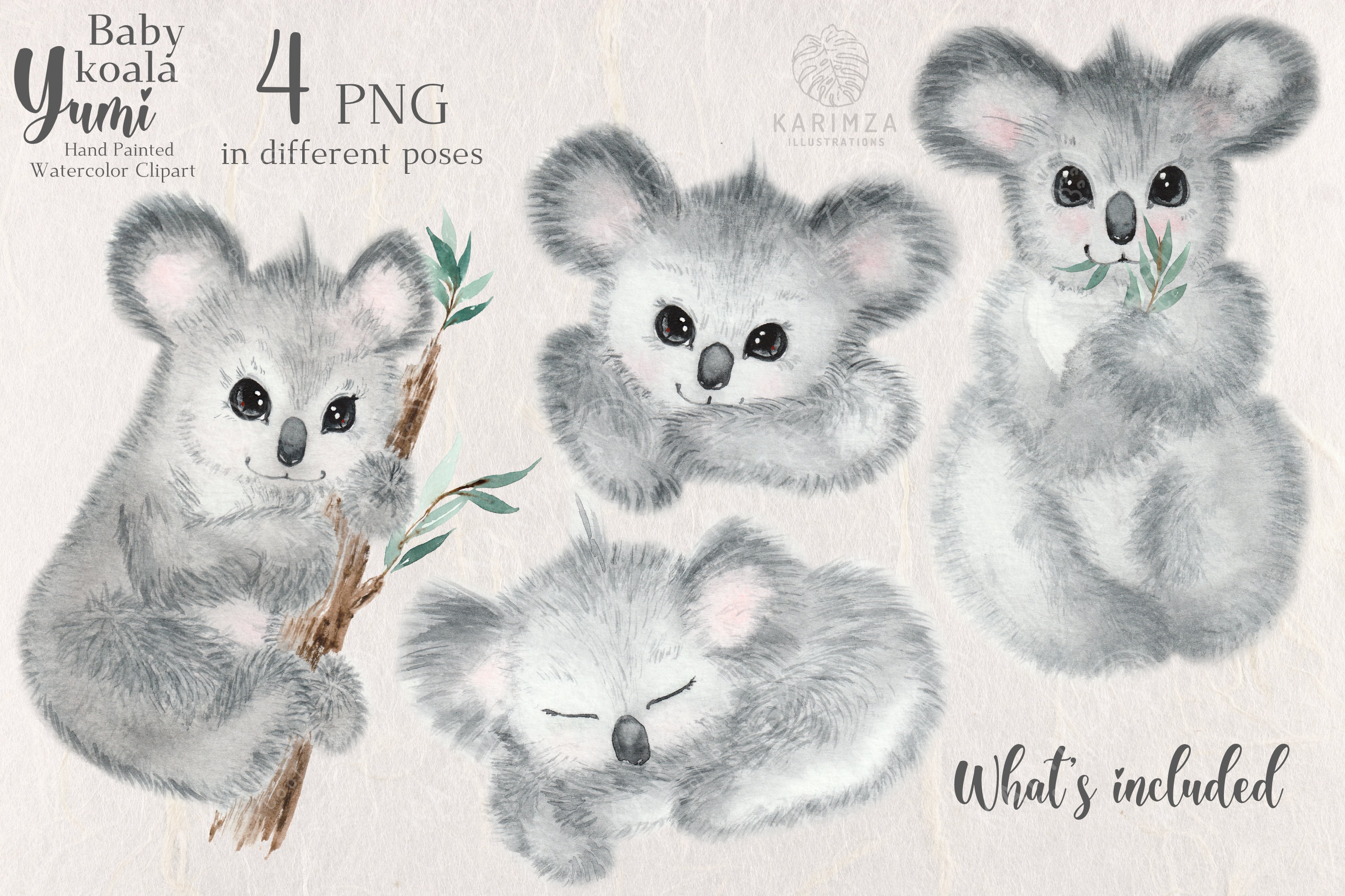 Watercolor Koala PNG Clipart Baby Shower Invitation Boy Girl - Etsy