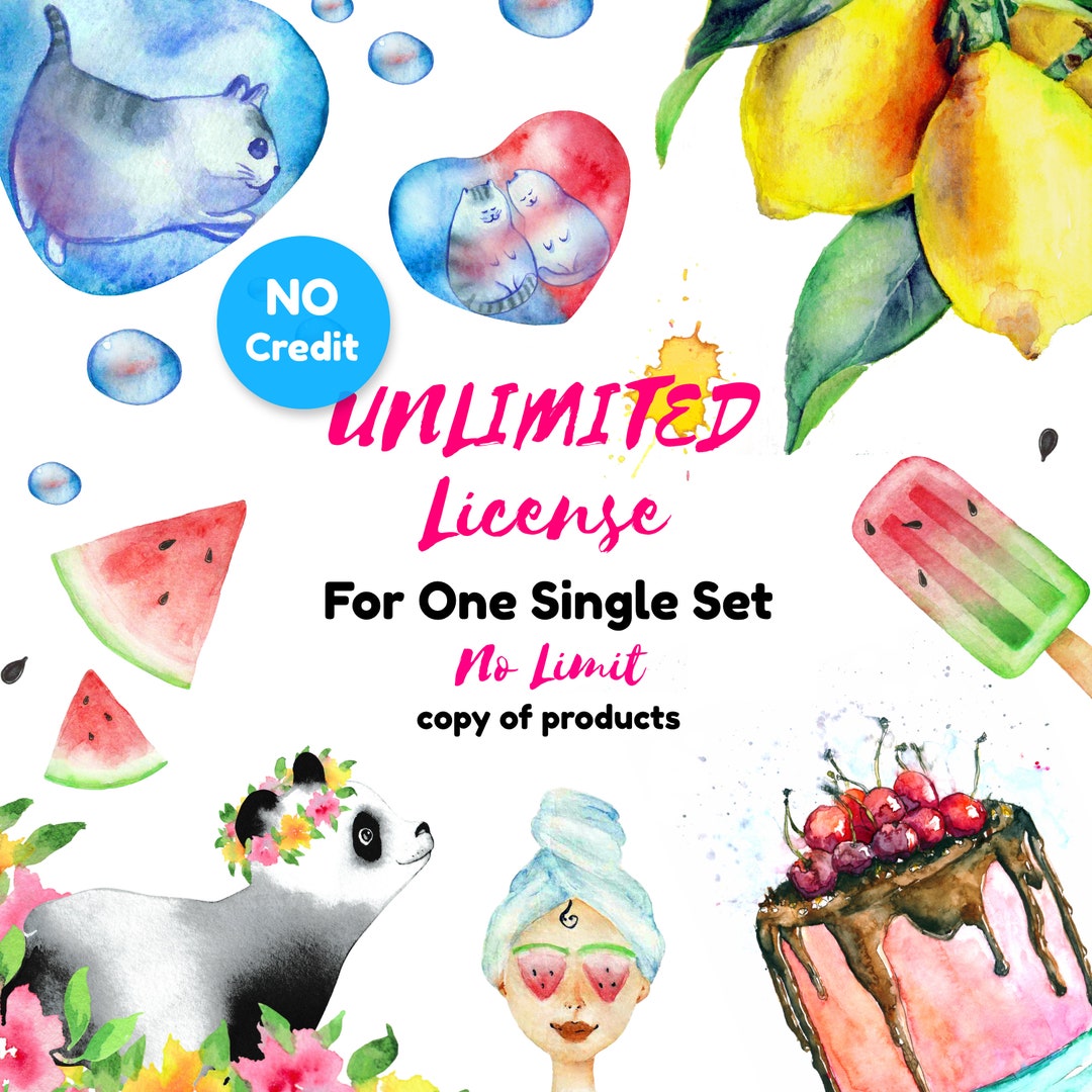 Clipart Commercial Use, No Credit, UNLIMITED, for ONE Single Set - Etsy