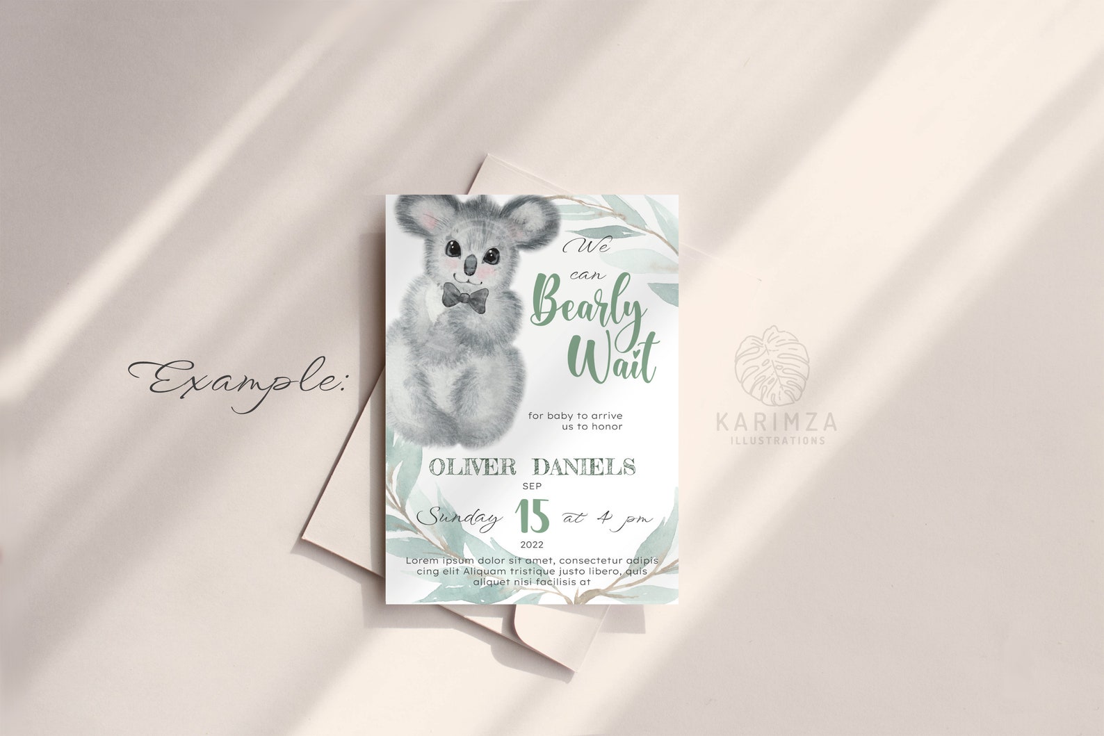 Watercolor Koala PNG Clipart Baby Shower Invitation Boy Girl - Etsy