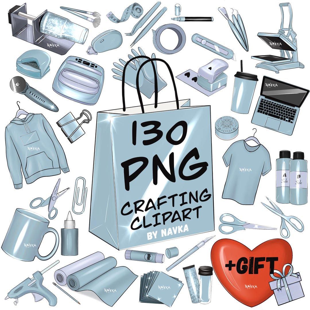 Small Business Clipart, Handmade Craft Tools PNG for Logo & Branding - Etsy