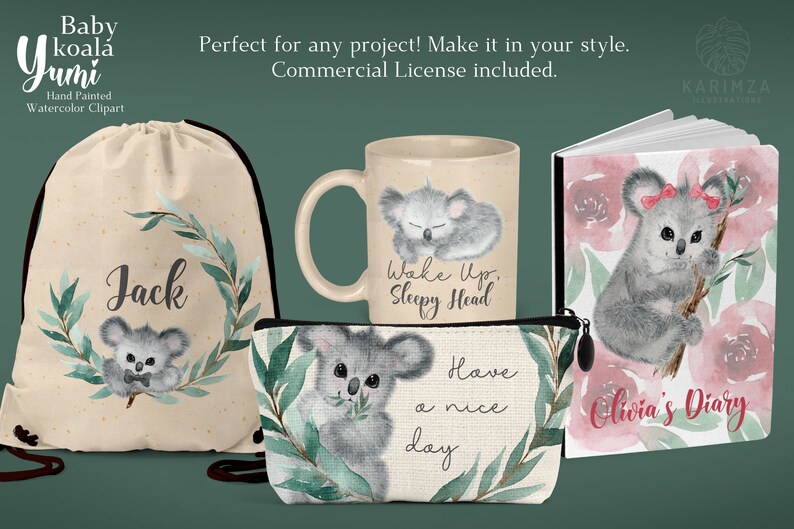 Watercolor Koala PNG Clipart Baby Shower Invitation Boy Girl - Etsy