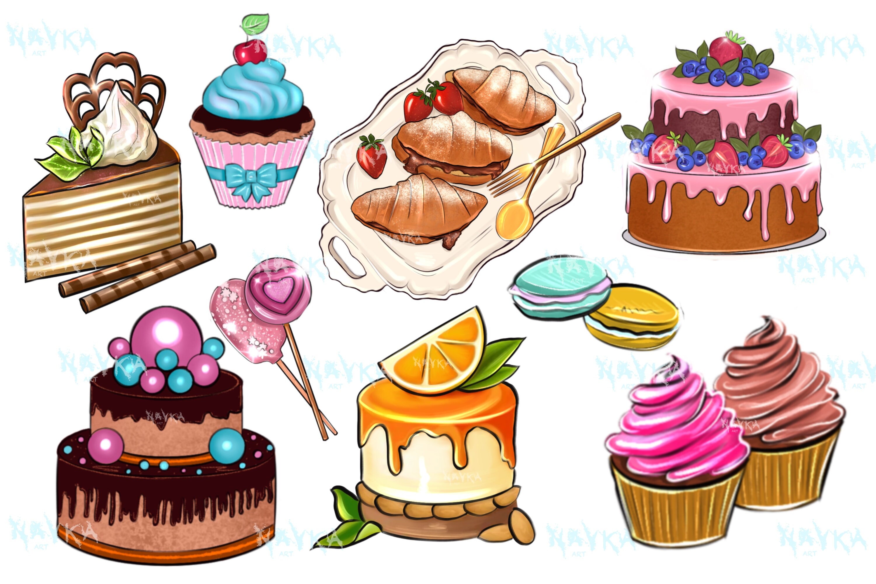 Baking Clipart PNG by Navka Bakery LOGO Creator - Etsy Canada