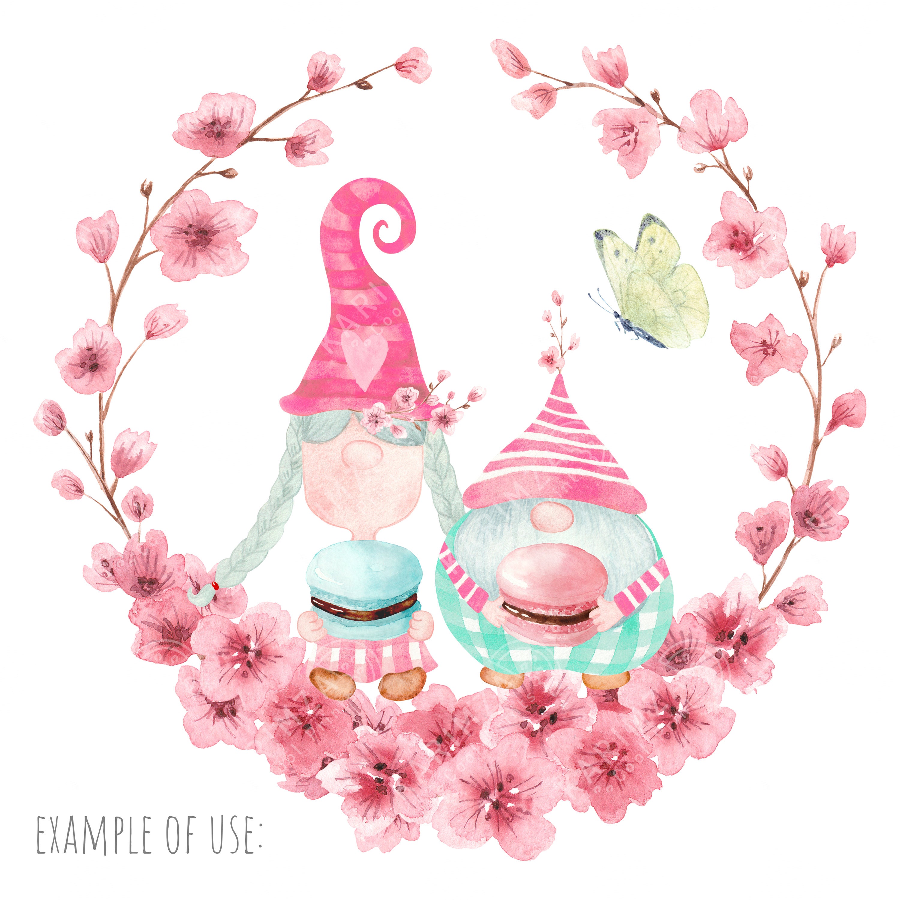 Spring Floral Clipart Flower Wreath Clipart Watercolor | Etsy