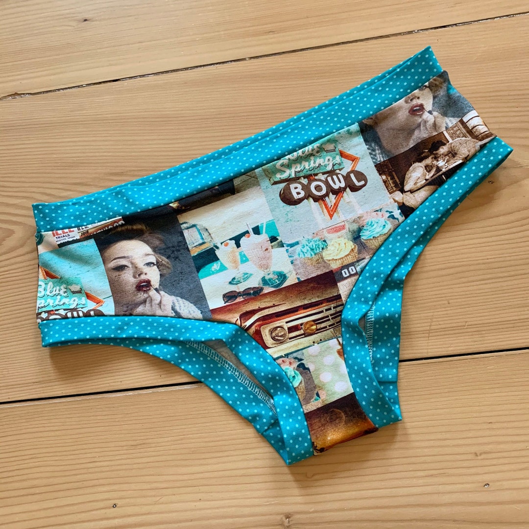 Anna Pole Dance Pants With Pretty Retro Print and Contrast Cuffs - Etsy