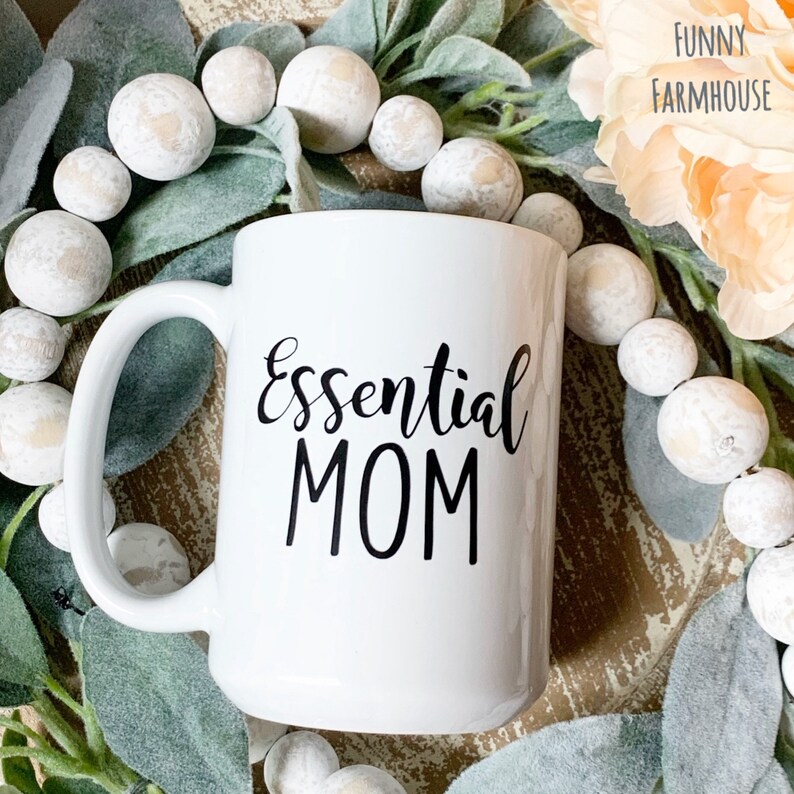 Ceramic Coffee Mug Essential Mom Mug 15 Oz White Gift for - Etsy