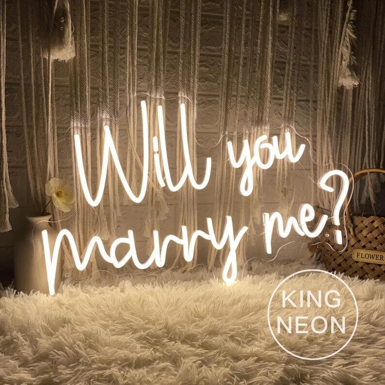Will You Marry Me LED Neon Sign, Custom Engagement Party Marriage ...