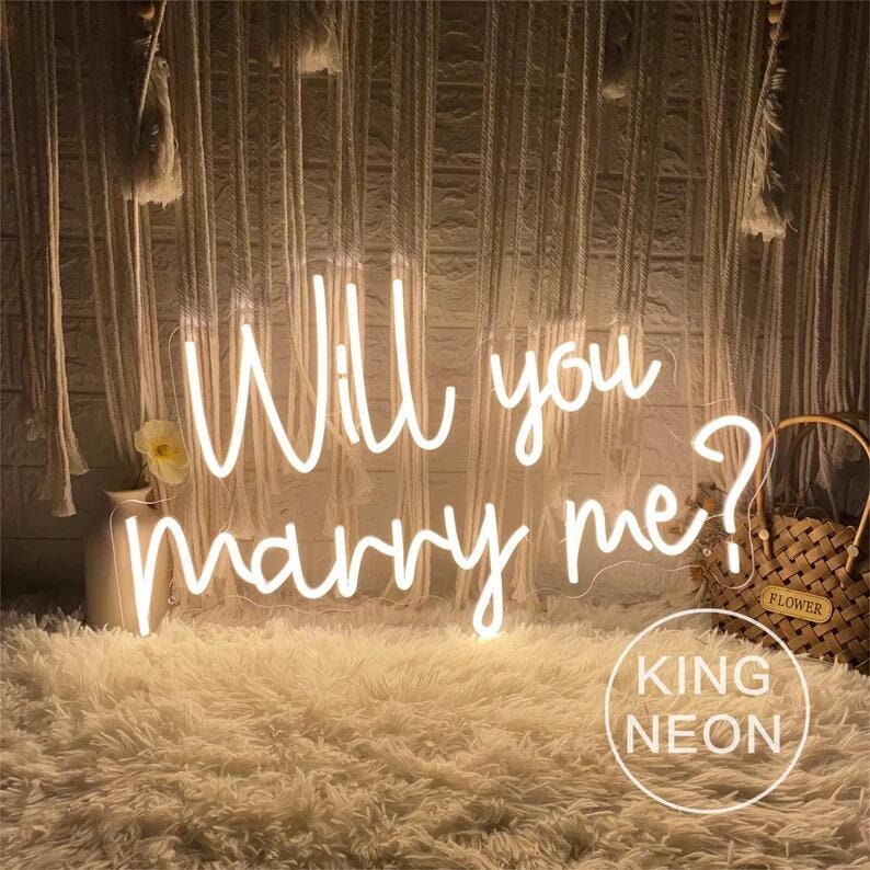 Will You Marry Me LED Neon Sign, Custom Engagement Party Marriage ...