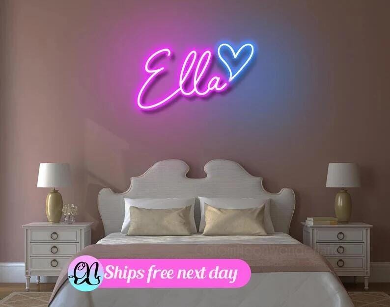 Neon Sign Teenage Girl Gifts Neon Name Sign Nursery Name Sign Room ...