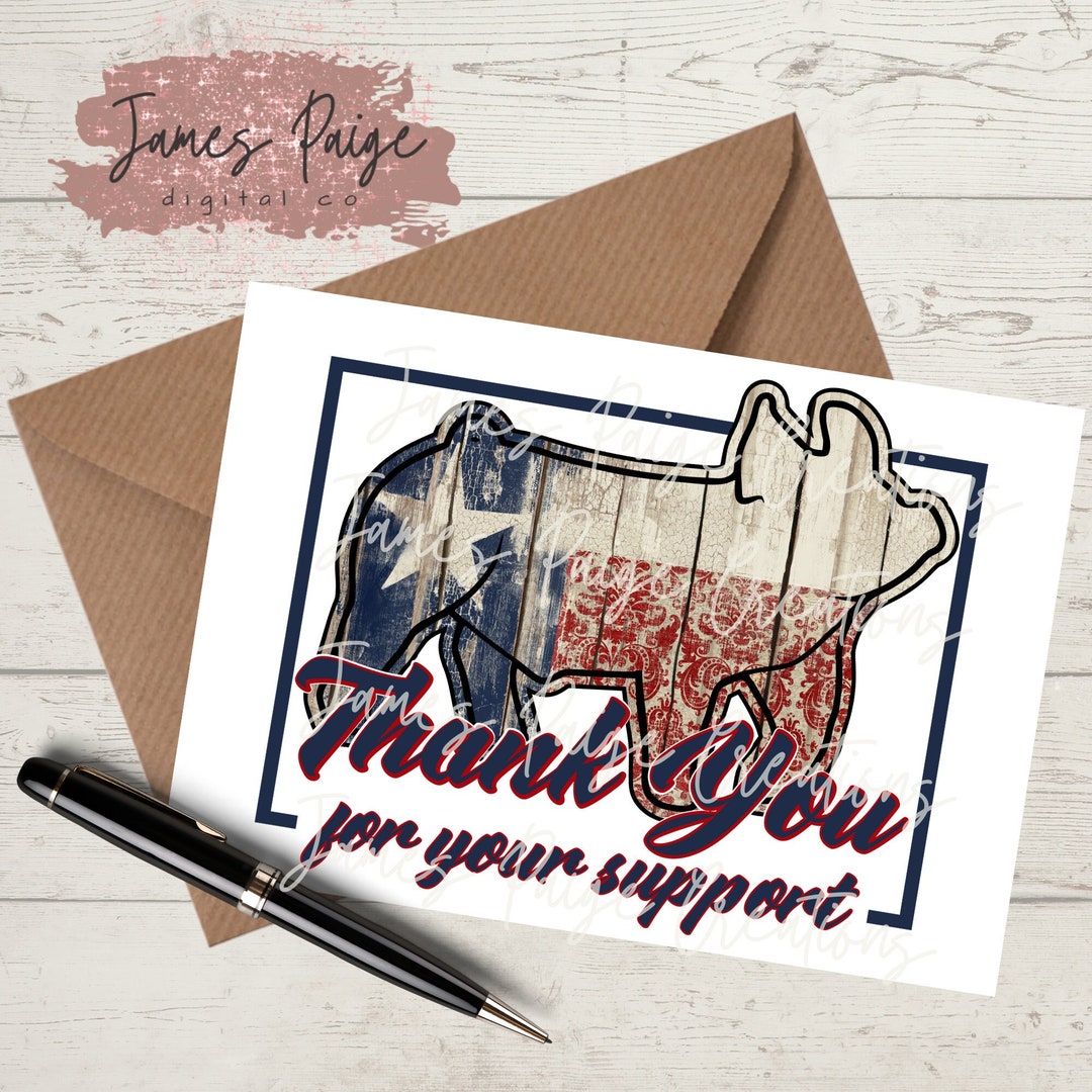 Thank You Note Digital File | Show Pig Thank You | Show Pig Design ...