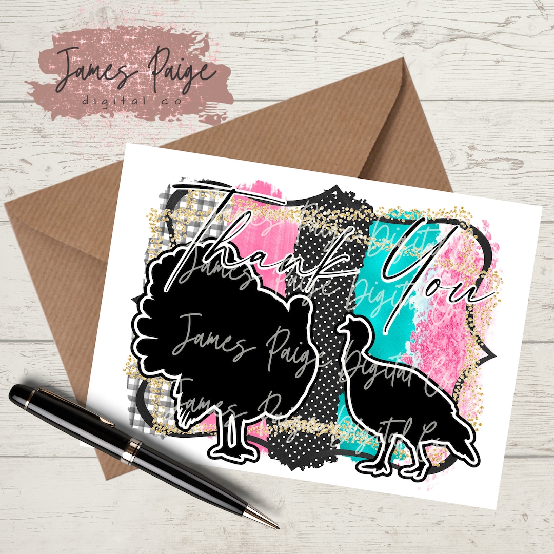 Thank You Note Digital File Turkey Thank You Turkey Show Design Premium ...