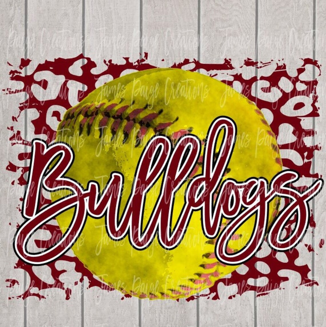 Softball Leopard Print PNG Sublimation Bulldogs Softball | Etsy