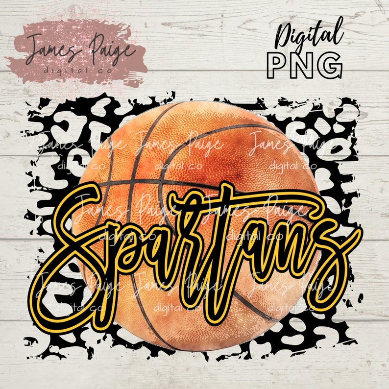 Basketball Leopard Print PNG | Sublimation | Spartans Basketball ...