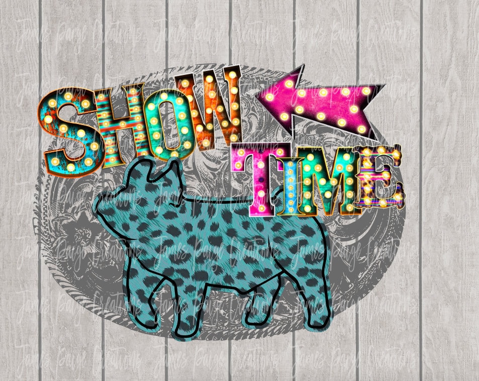 Show TIME PIG Digital File for Sublimation Show Pig Design - Etsy