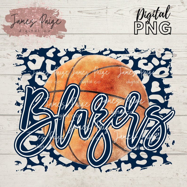 Basketball Leopard Print PNG | Sublimation |blazers Basketball ...