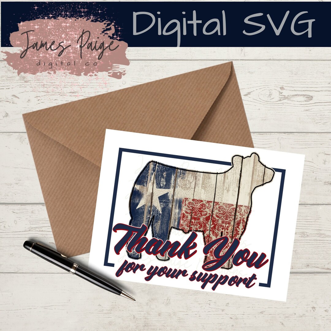 Thank You Note Digital File | Show Steer Thank You | Show Steer Design ...