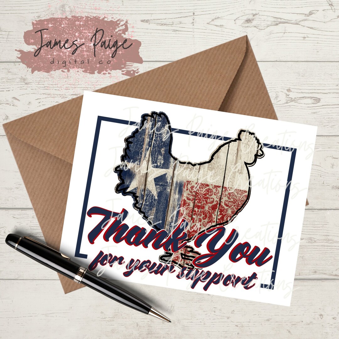 Thank You Note Digital File | Chicken Thank You | Show Broiler Design ...