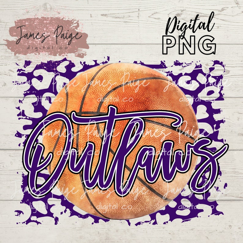 Basketball Leopard Print PNG Sublimation Outlaws - Etsy