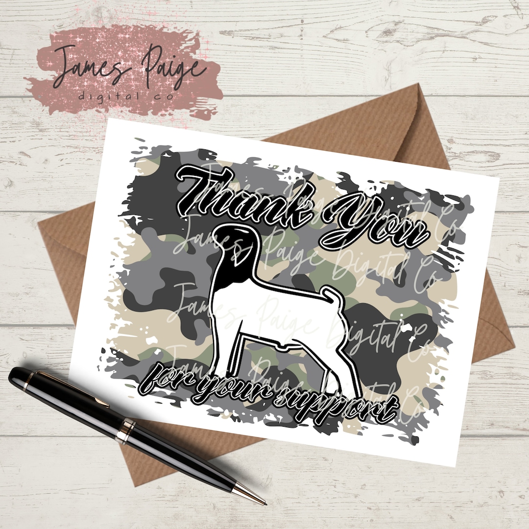 Thank You Note Digital File | Show Goat Thank You | Market Goat Design ...