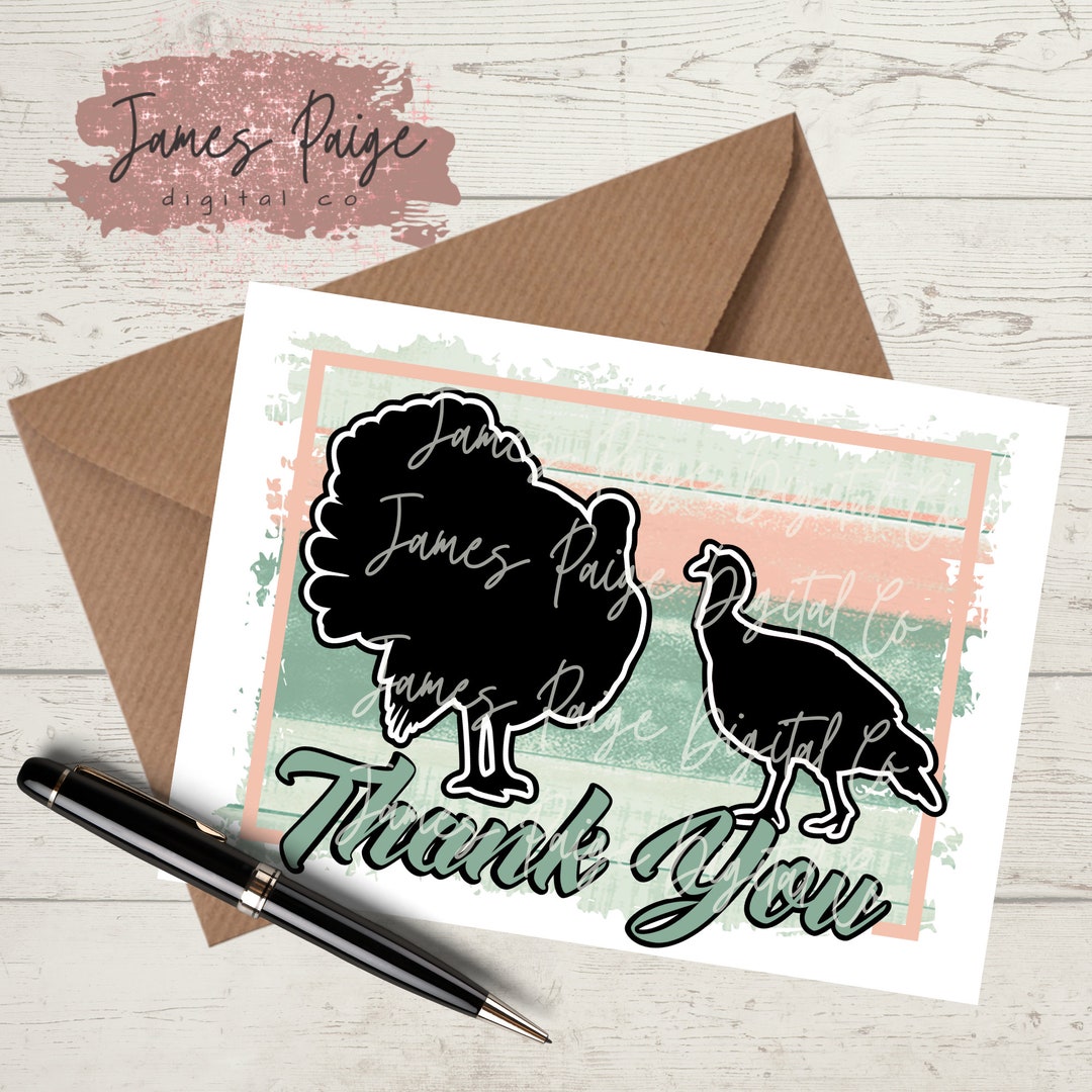 Thank You Note Digital File | Turkey Thank You | Turkey Show Design | Premium Sale Thank You ...