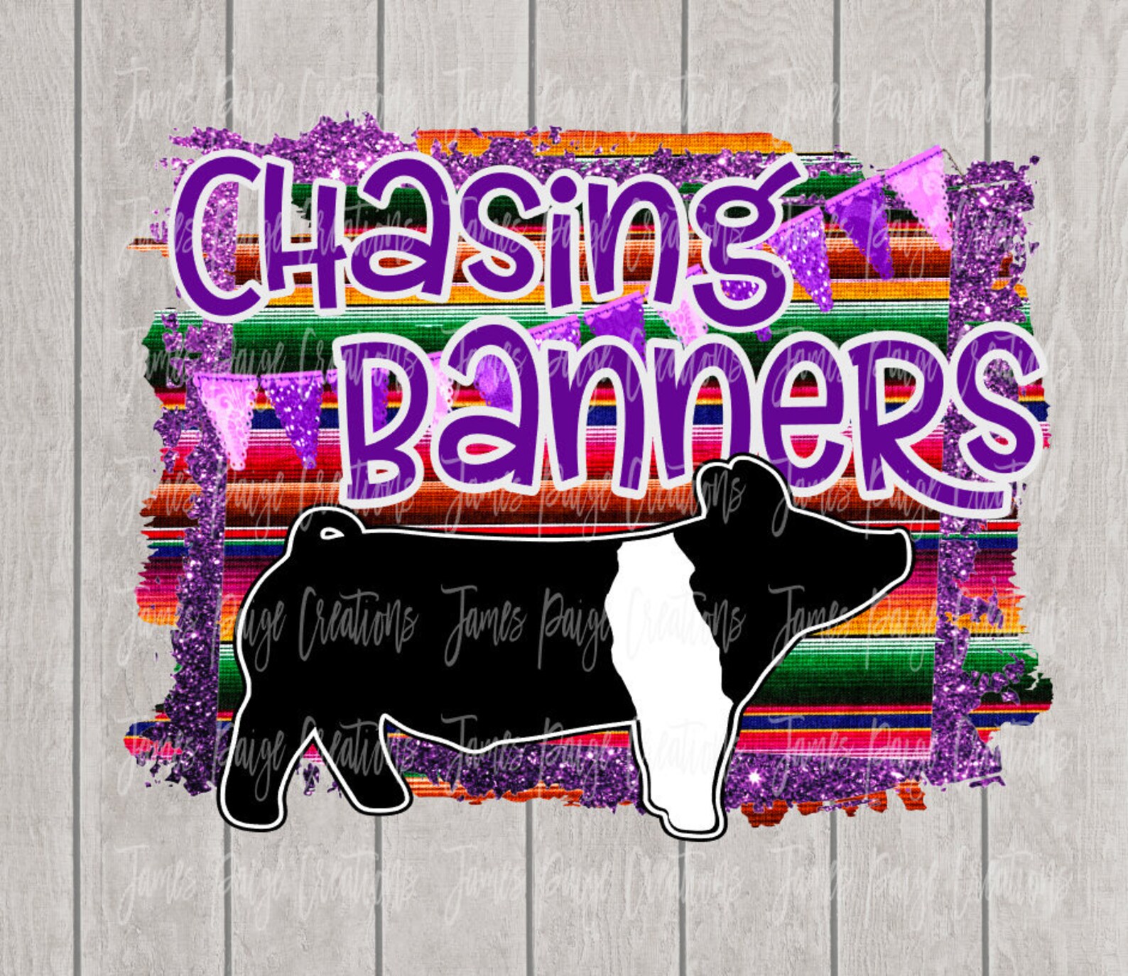 Chasing Banners PIG Digital File Sublimation Show Pig | Etsy