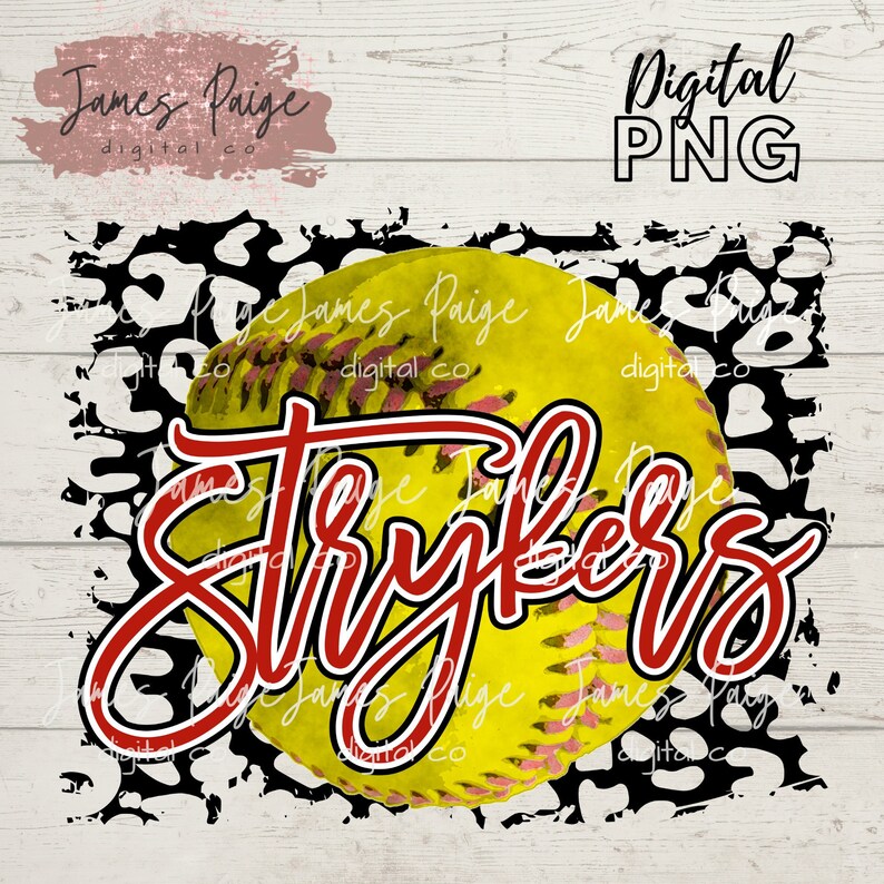 Leopard Print PNG Sublimation Strykers Softball SOFTBALL - Etsy