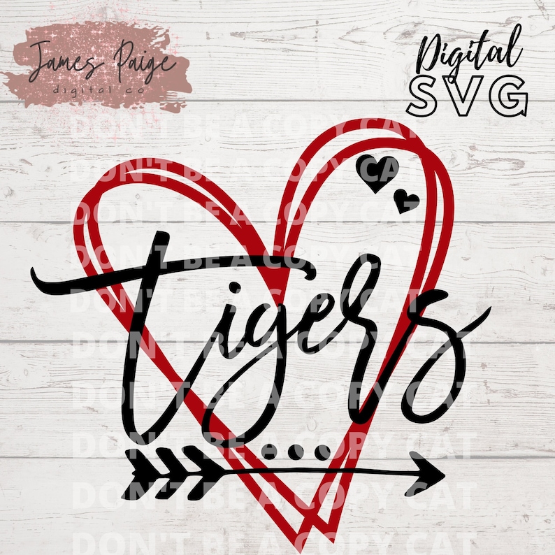 TIGERS With Open Heart SVG | PNG School Spirit Cheer Shirt | School ...