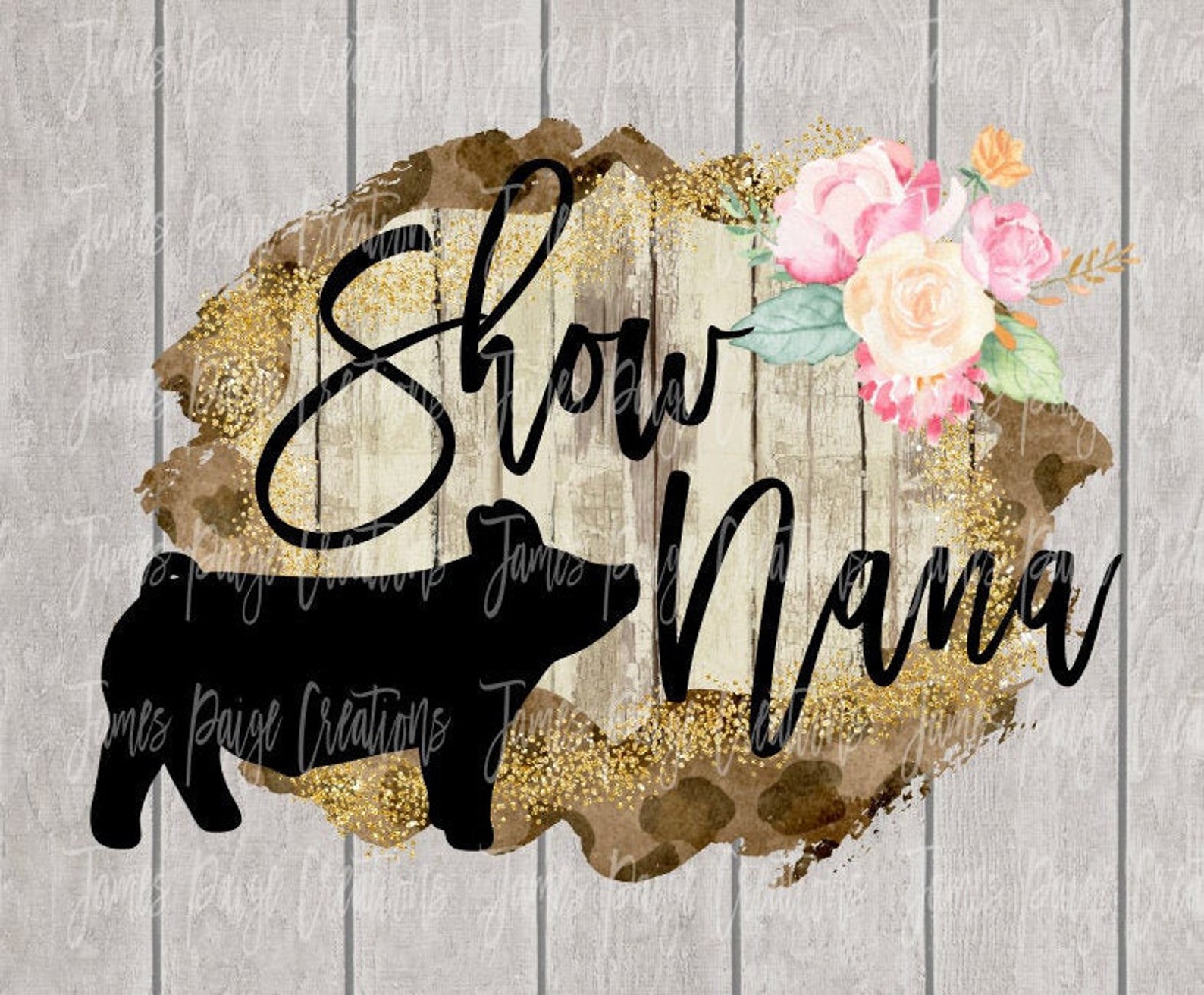 Show Nana Pig Digital File for Sublimation | Show Pig Design PIG ...