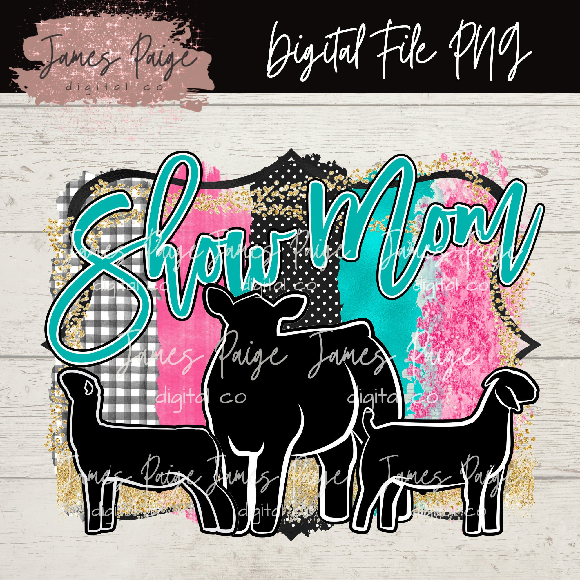 Show Mom Goat Steer & Lamb Digital File | Sublimation | Show PIG Design ...