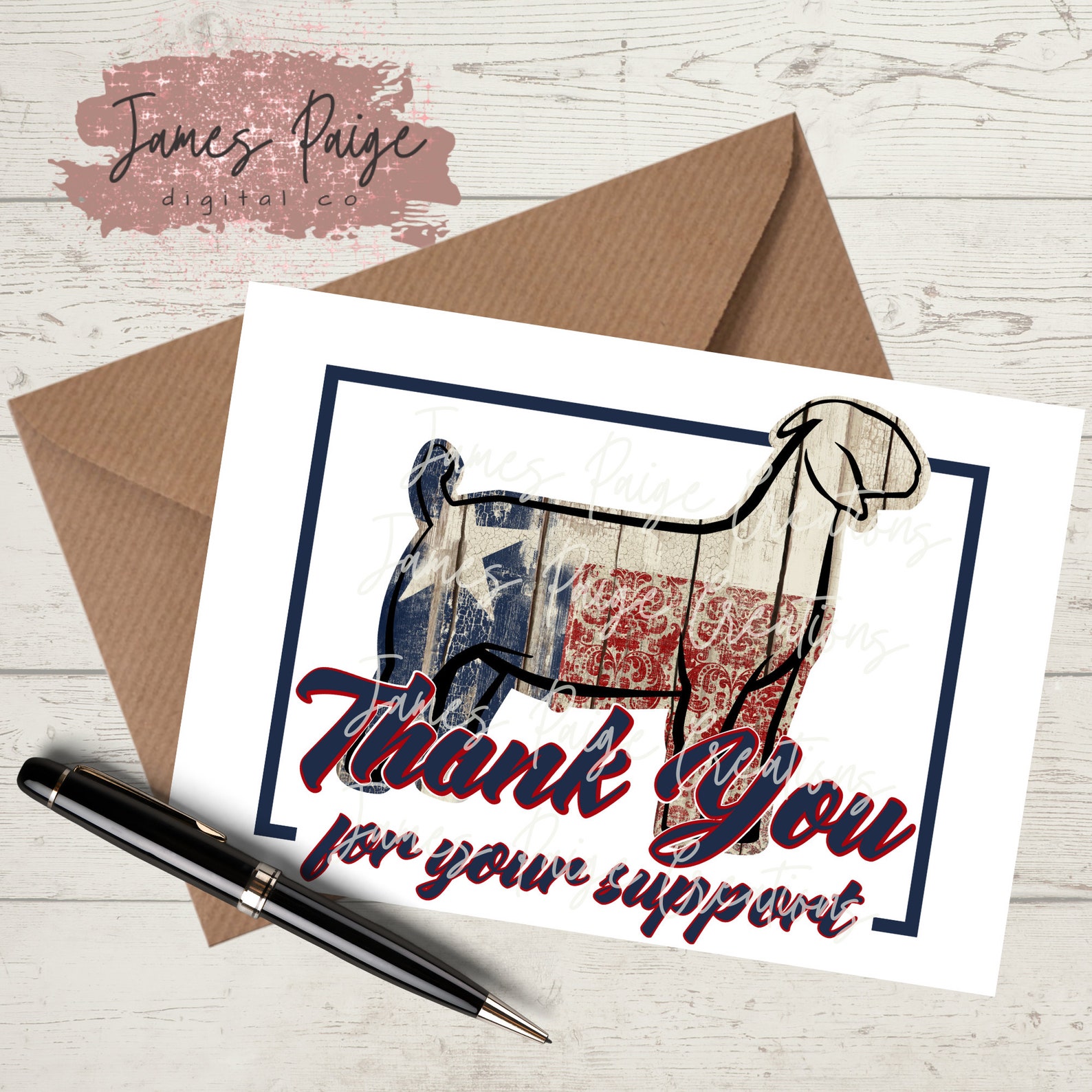 Thank You Note Digital File | Stock Show Thank You | Show Goat Thank ...