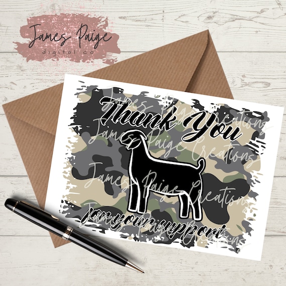 Thank You Note Digital File Show Goat Thank You Show Goat - Etsy