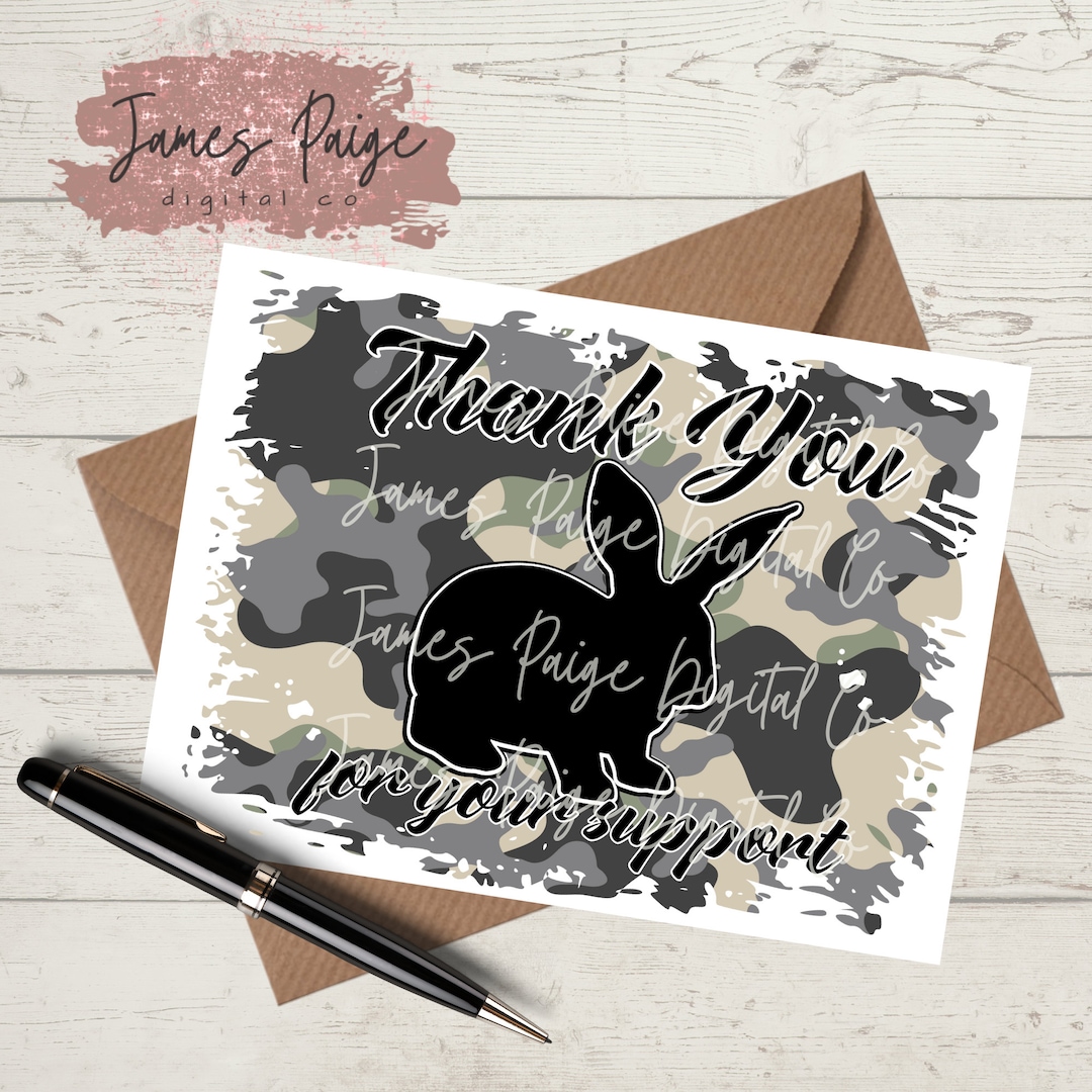 Thank You Note Digital File | Rabbit Thank You | Show Rabbit Design ...