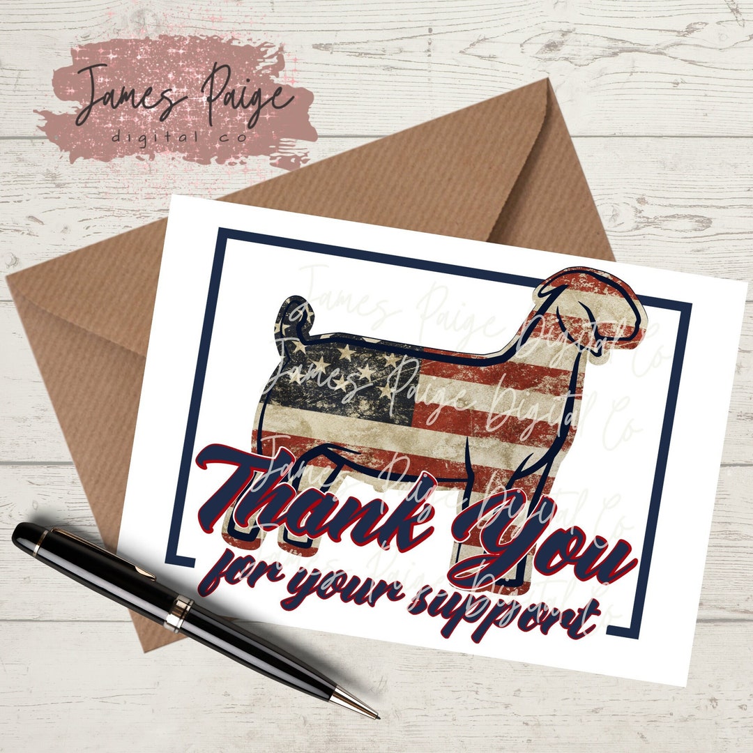 Thank You Note Digital File | Show Goat Thank You | Show Goat Design ...