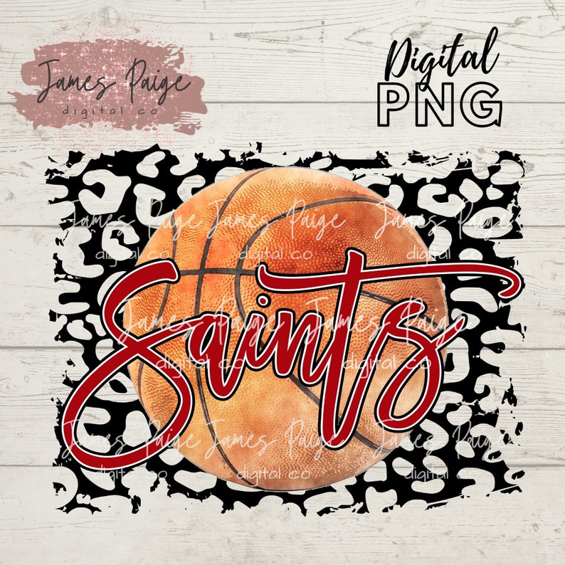 Basketball Leopard Print PNG | Sublimation | Saints Basketball ...