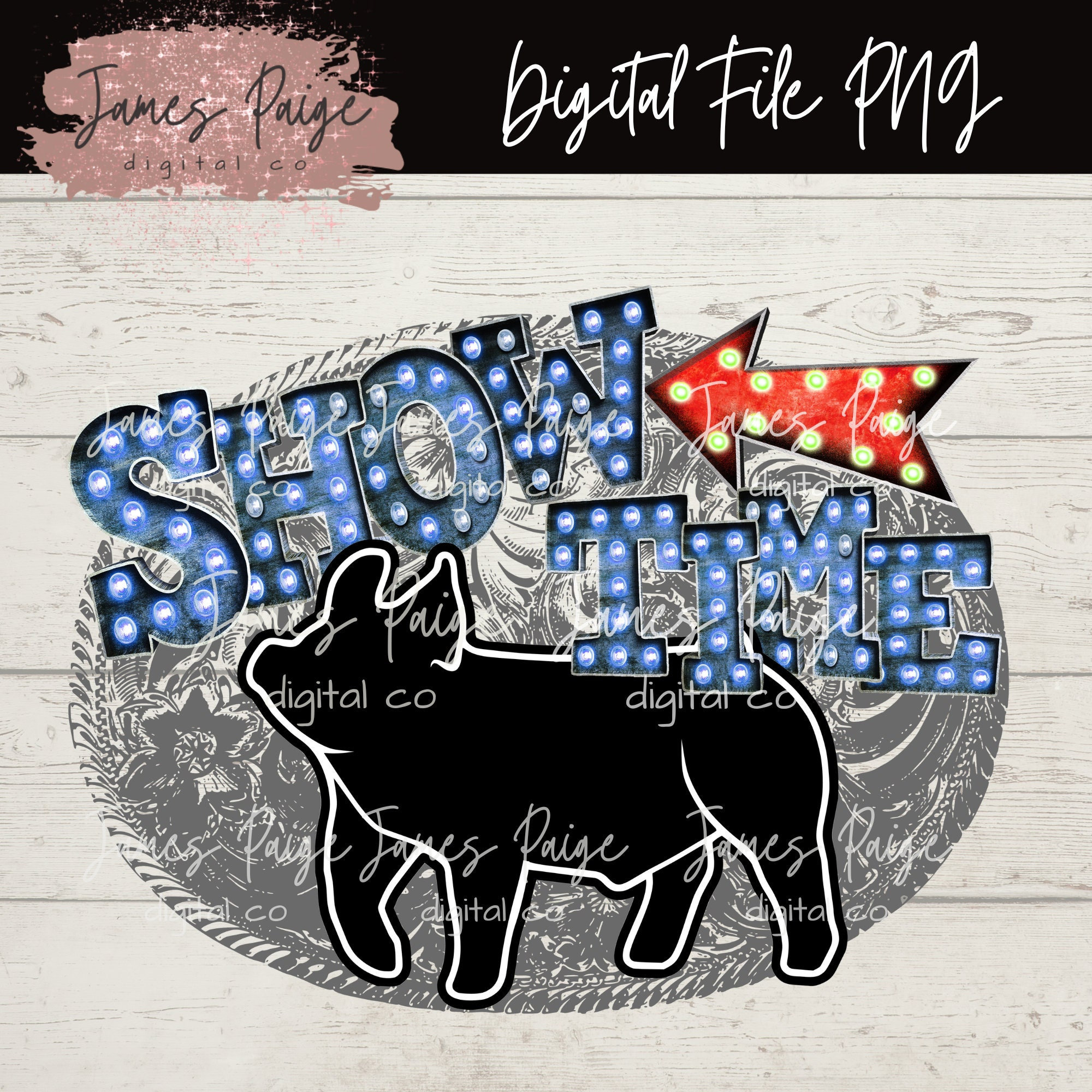 Show TIME | PIG Digital File for Sublimation | Show Pig Design Pig ...