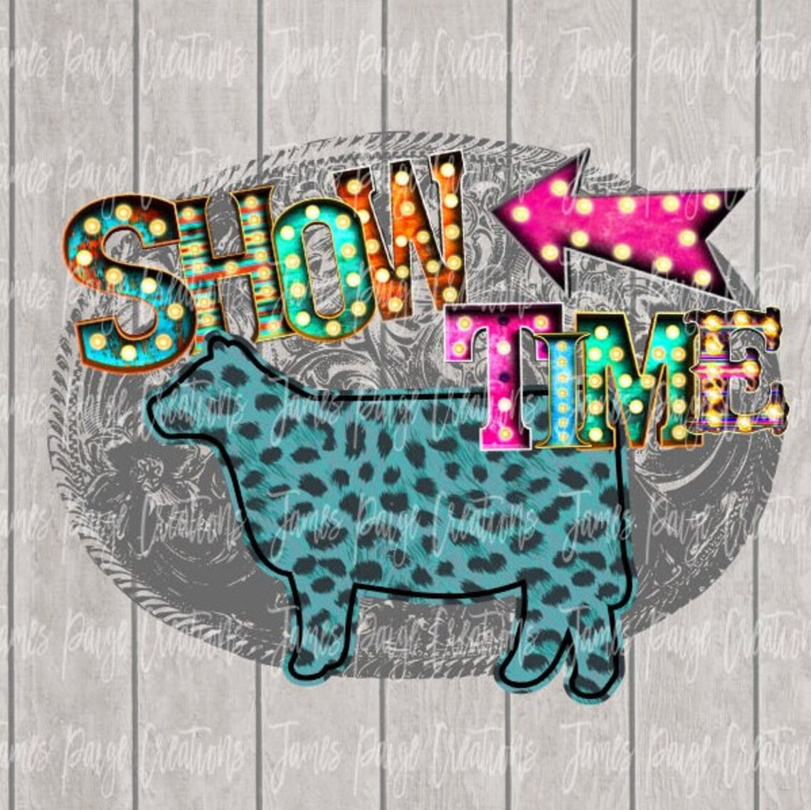 HEIFER Digital File Sublimation Show Time Heifer Design | Etsy