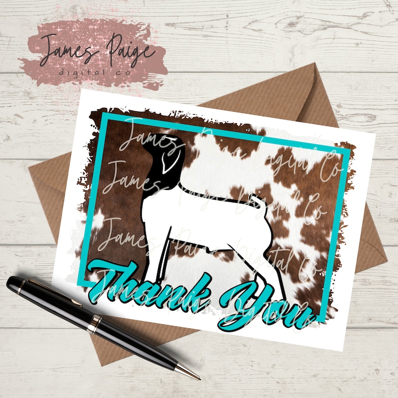 Thank You Note Digital File | Show Goat Thank You | Show Goat Design ...