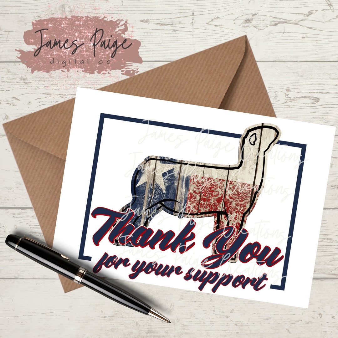 Thank You Note Digital File | Show Lamb Thank You | Show Lamb Design ...