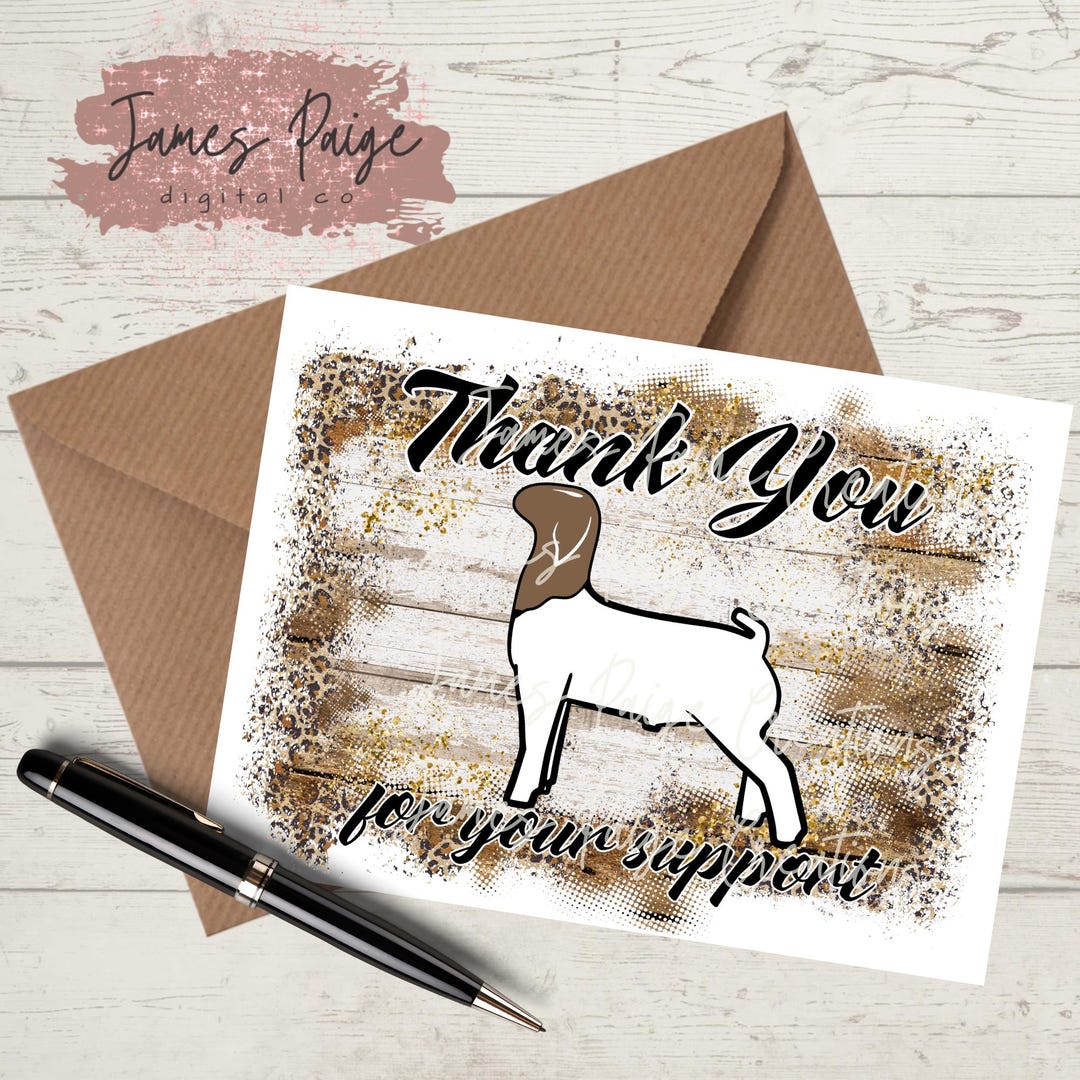 Thank You Note Digital File | Show Goat Thank You | Show Goat Design ...