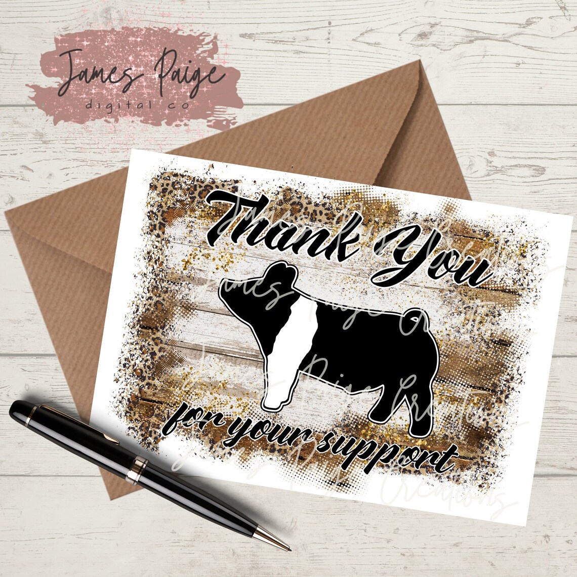 Thank You Note Digital File Show Pig Thank You Show Pig - Etsy