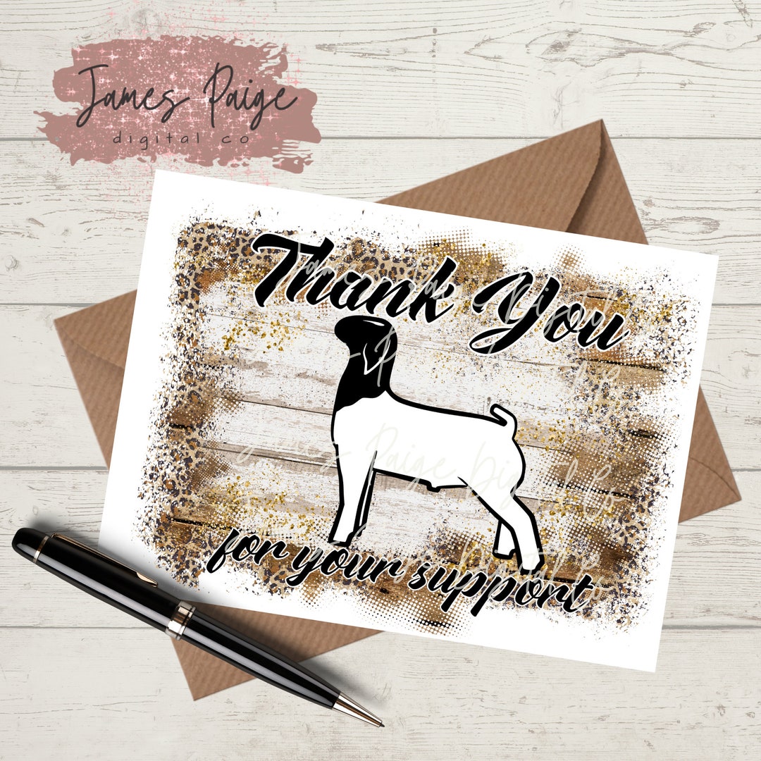 Thank You Note Digital File | Show Goat Thank You | Show Goat Design ...