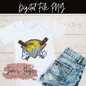 Softball Leopard Print PNG Sublimation Bulldogs Softball - Etsy