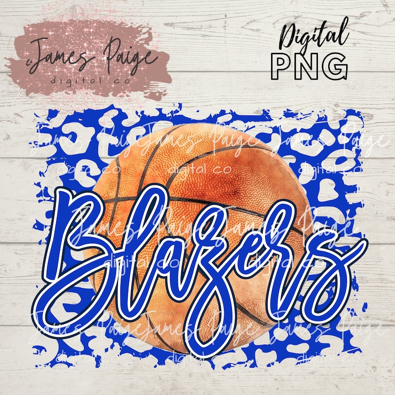 Basketball PNG | Leopard Print Basketball | Sublimation | Blazers ...