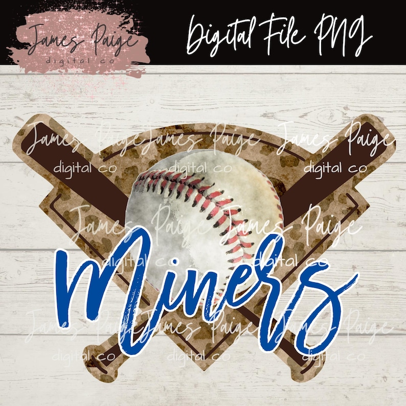 Miners Baseball PNG File | Sublimation | Customized Baseball Png ...