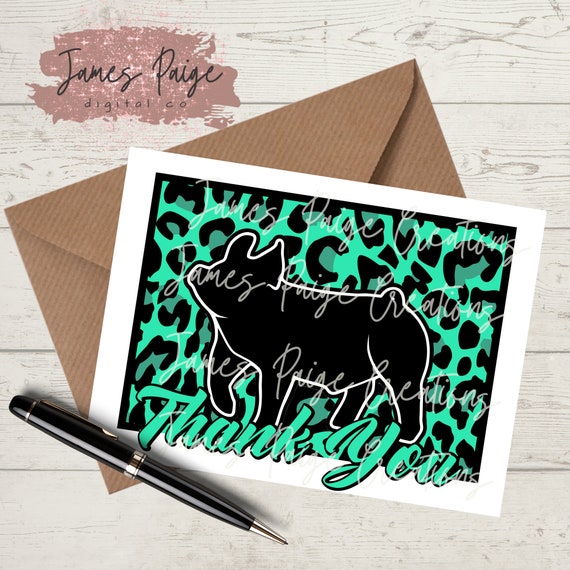 Thank You Note Digital File Show Pig Thank You Show Pig - Etsy