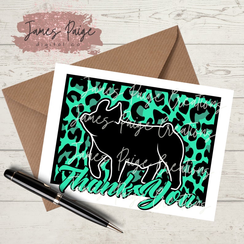 Thank You Note Digital File | Show Pig Thank You | Show Pig Design ...