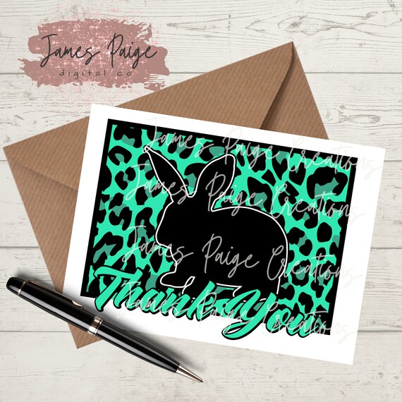Thank You Note Digital File Rabbit Thank You Show Rabbit - Etsy