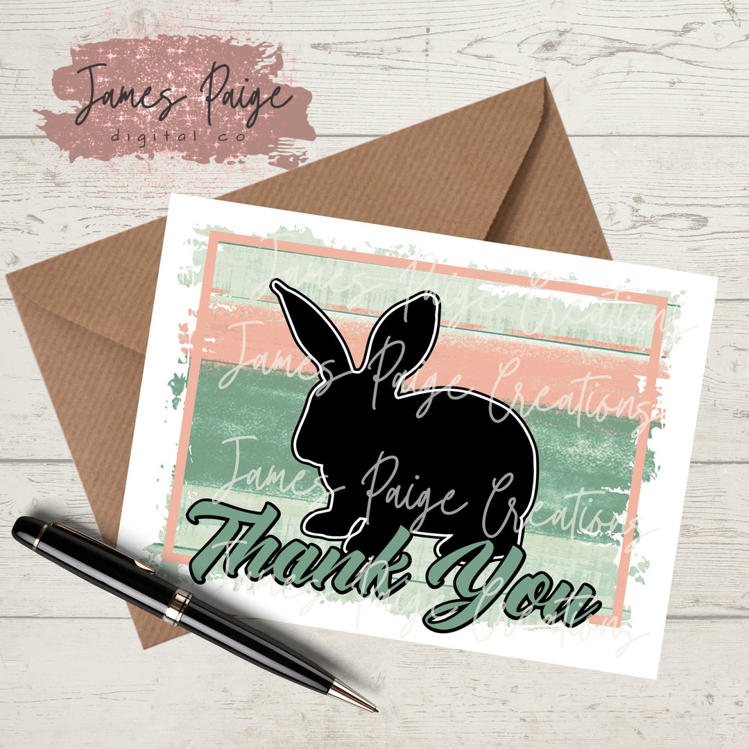Thank You Note Digital File Rabbit Thank You Show Rabbit Design Premium ...