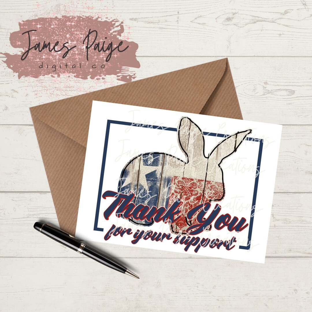 Thank You Note Digital File | Rabbit Thank You | Show Rabbit Design ...