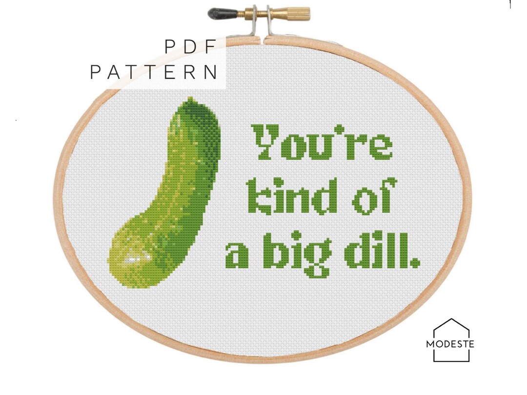 Funny Cross Stitch Pattern | Pickle Cross Stitch Pattern | Modern Cross ...